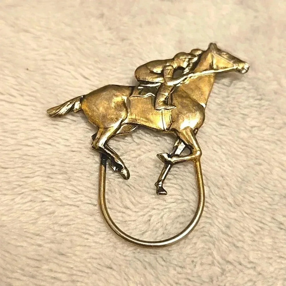 Jewelry | Vintage Detti Horse Racing Gold Tone Brooch Pin | Poshmark